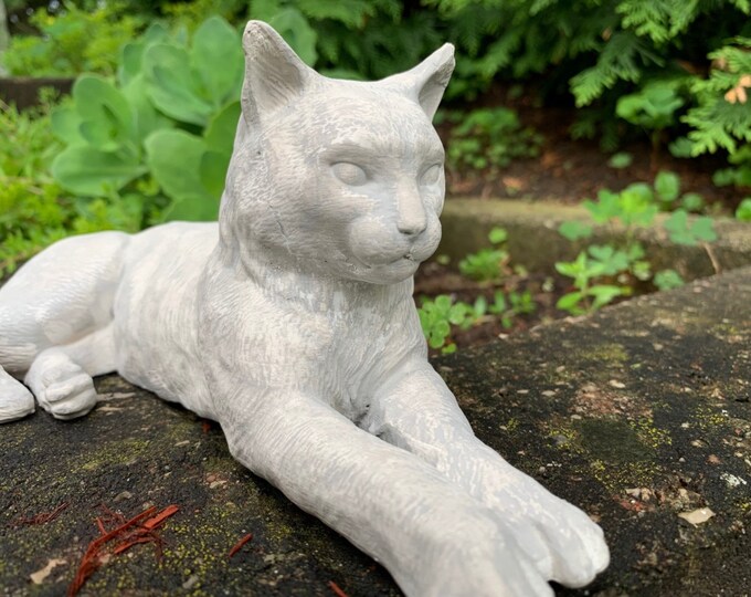 Cat Statue, Concrete Cats, Sleeping Cat Statues, Cement Cat, Stone Cat ...