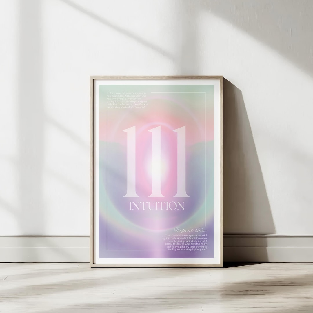 111 Angel Number Wall Art Printable – Intuition Affirmation | Gradient ...