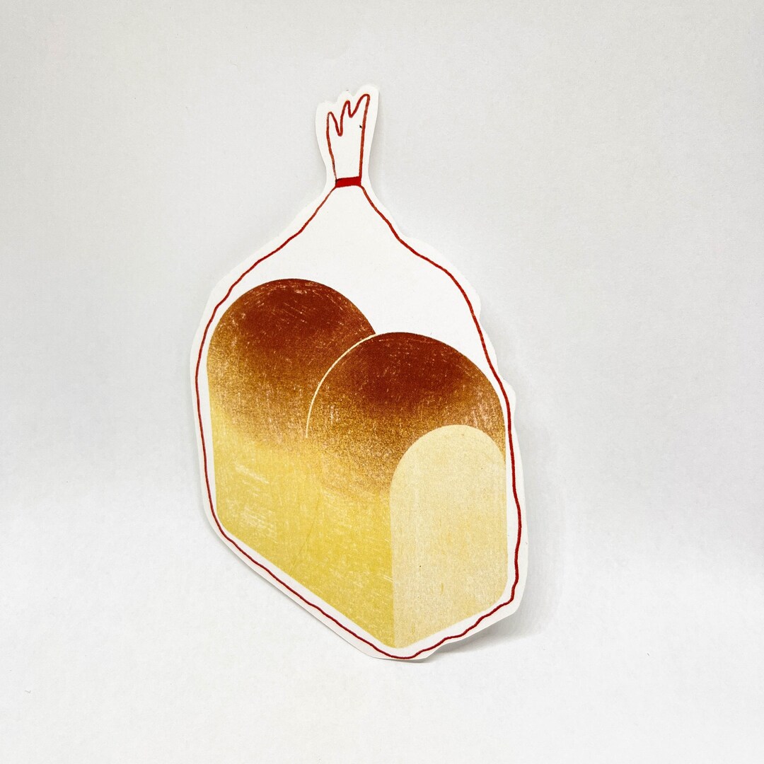 Handcraft Bread / Bagel Illustrated Greeting Card, Food Art Card, Thank ...