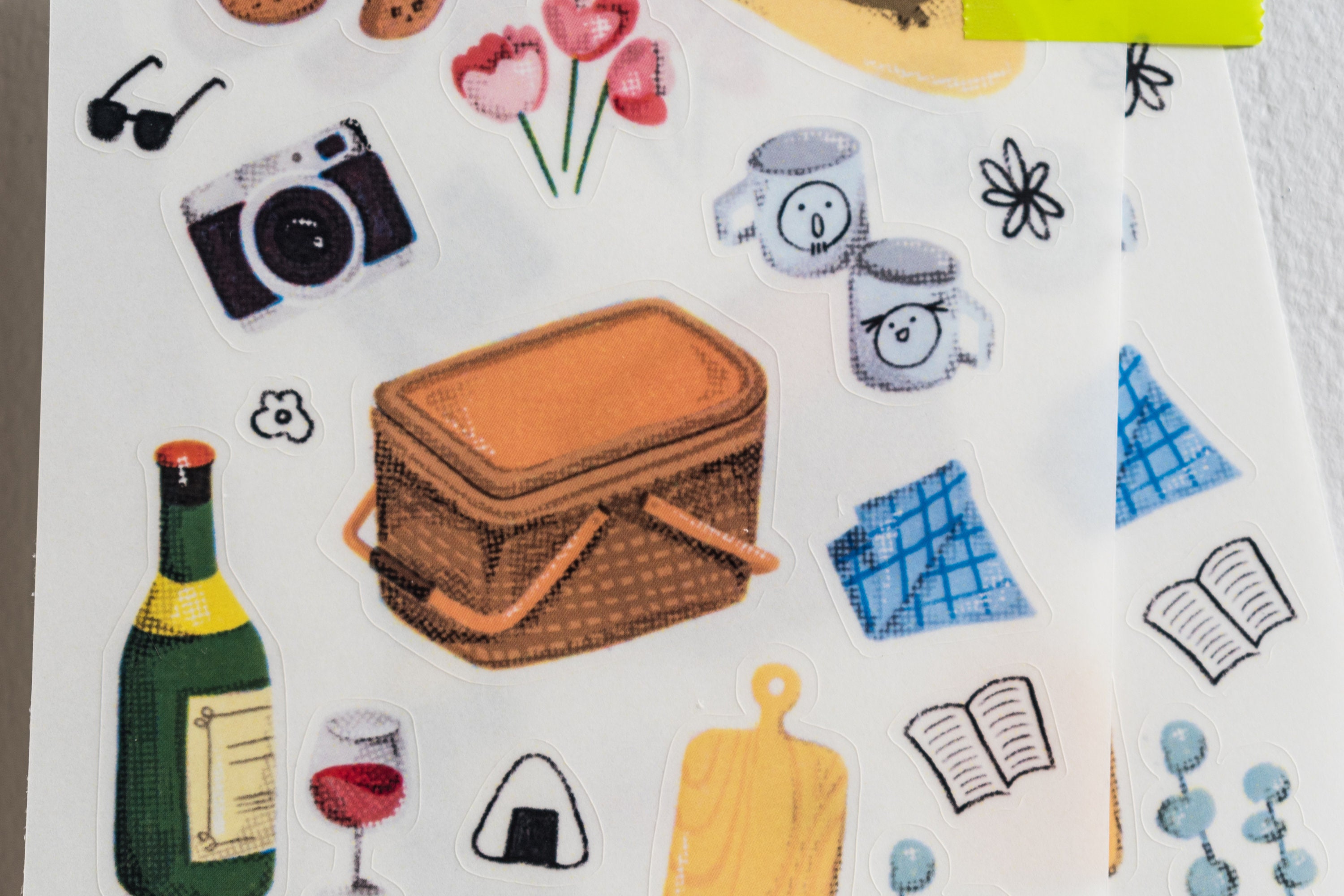 Picnic Themed Sticker Sheet, Picnic Stickers, Goods Sticker, Gloss ...
