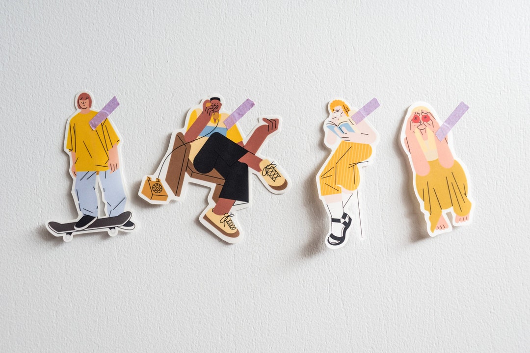 People Illustration Stickers, Figure Stickers, Large Stickers, Planner ...