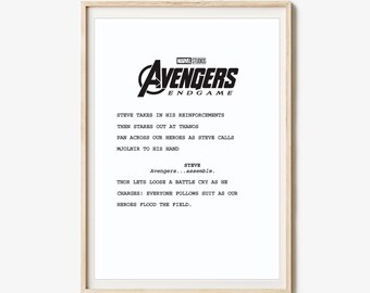 Avengers End Game Script - Etsy