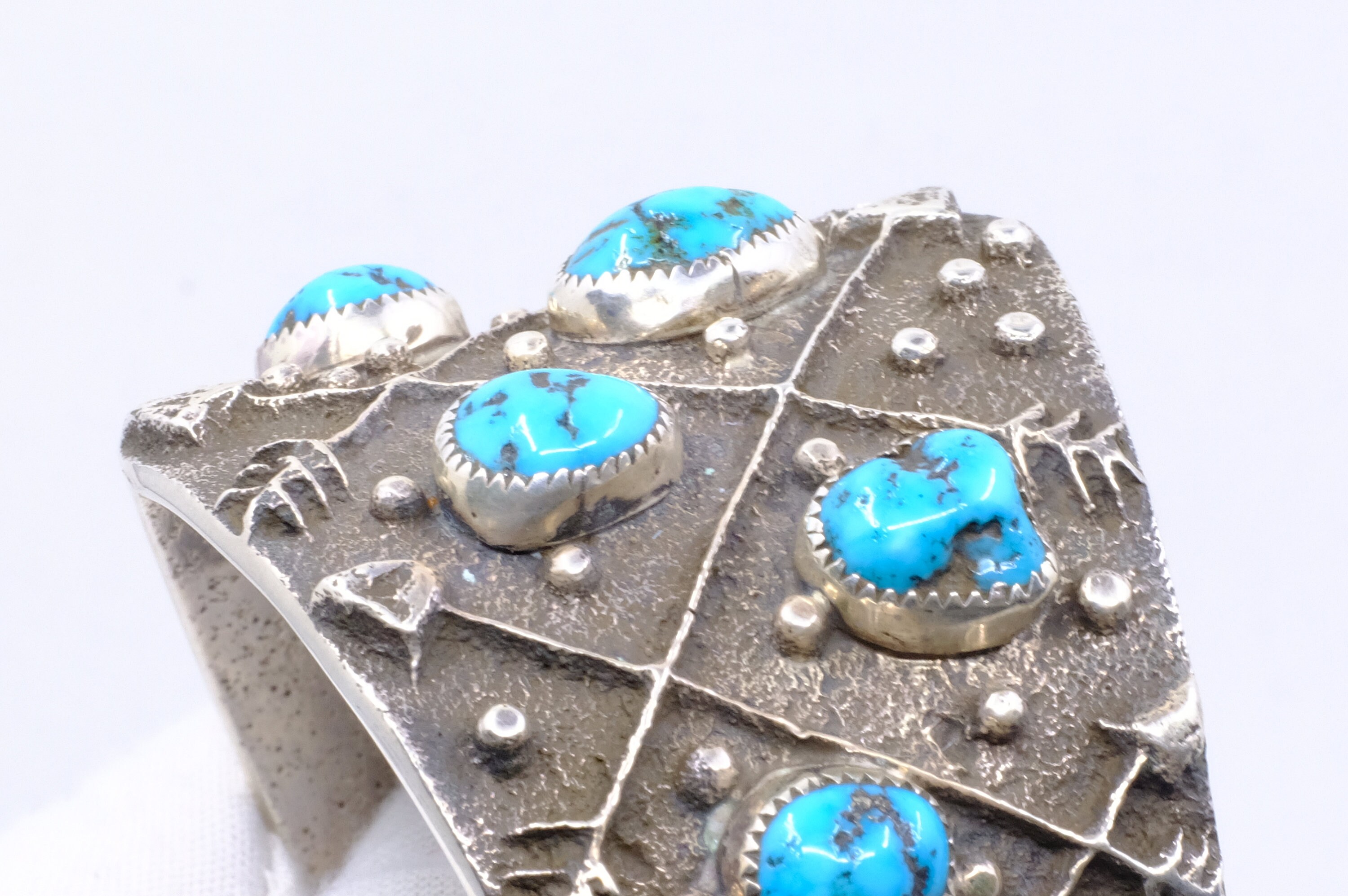 Sterling Silver Sleeping Beauty Turquoise Tufa Cast Delbert Arviso ...