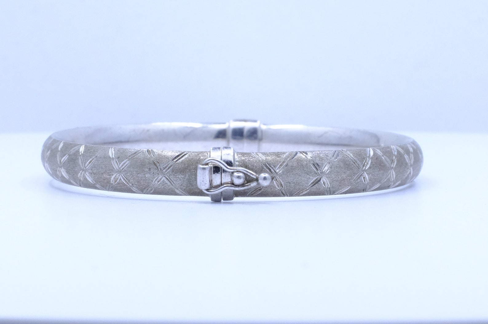 Sterling Silver Hinged Bangle Bracelet - Etsy