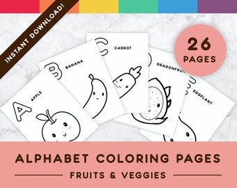 SPANISH * Printable Alphabet Coloring Pages / Frutas Y Verduras ...