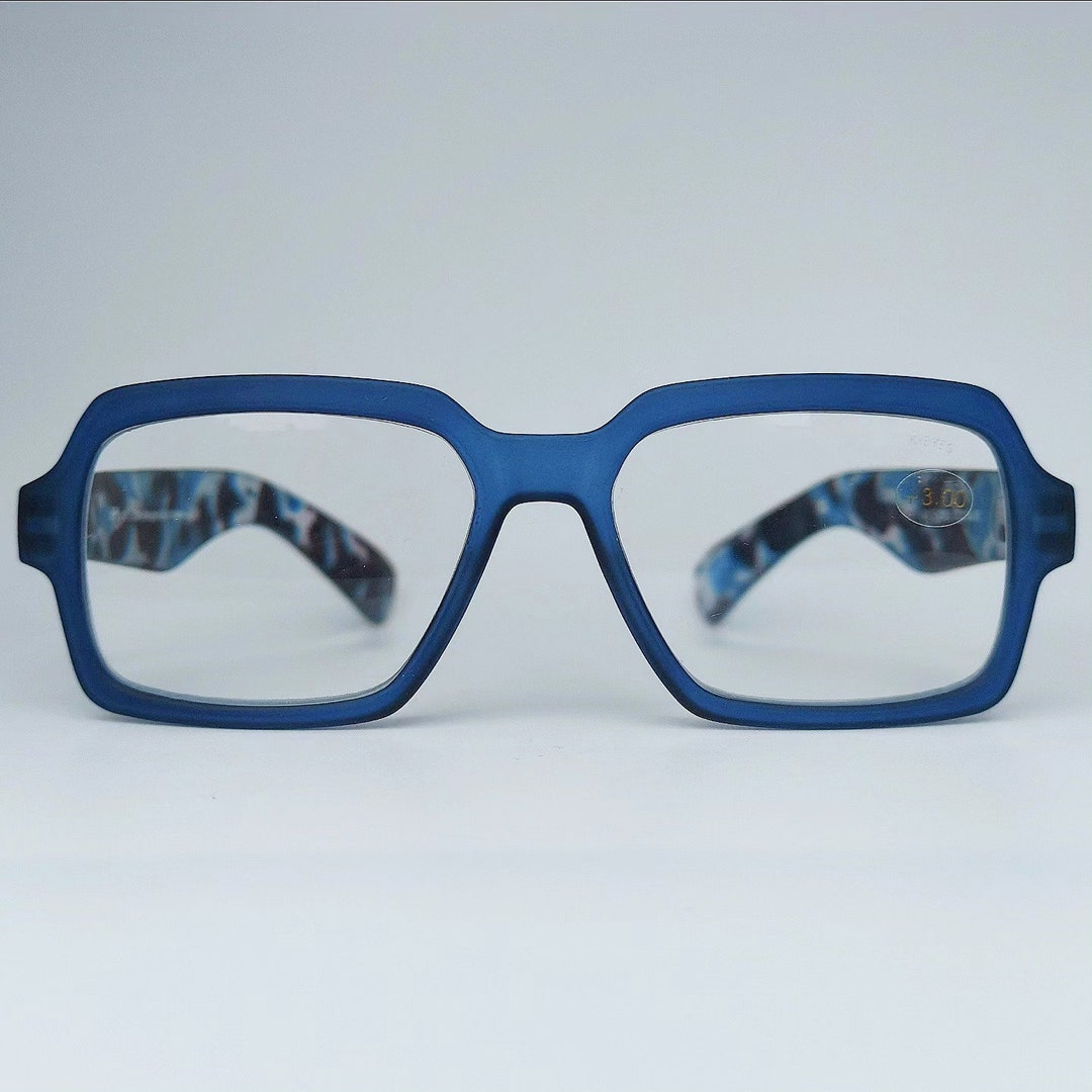 New Matte Blue Rectangular Robust Reading Glasses Brand New Collection ...