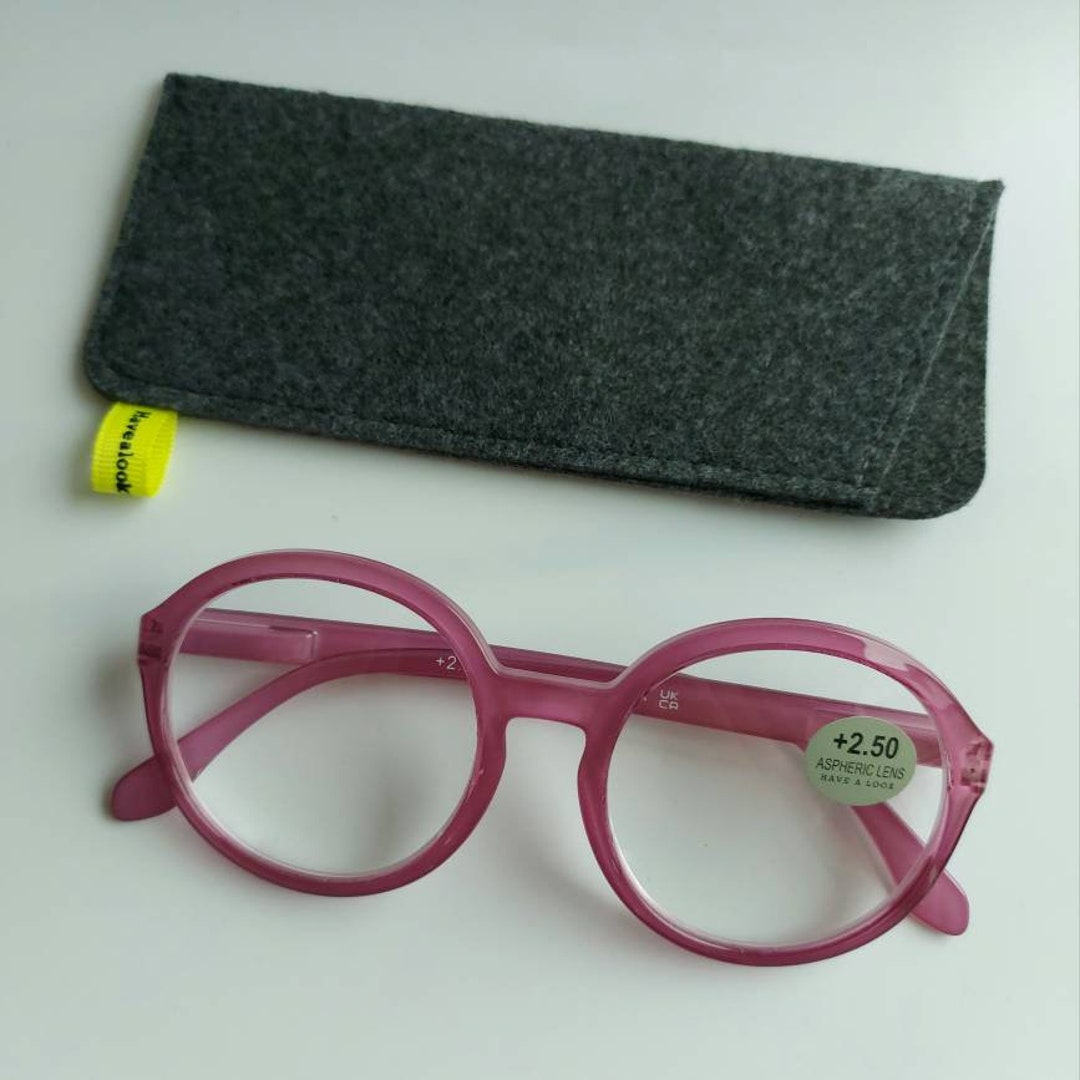 New! Big Round Pink Reading Glasses, Pink Round Reading Glasses ...