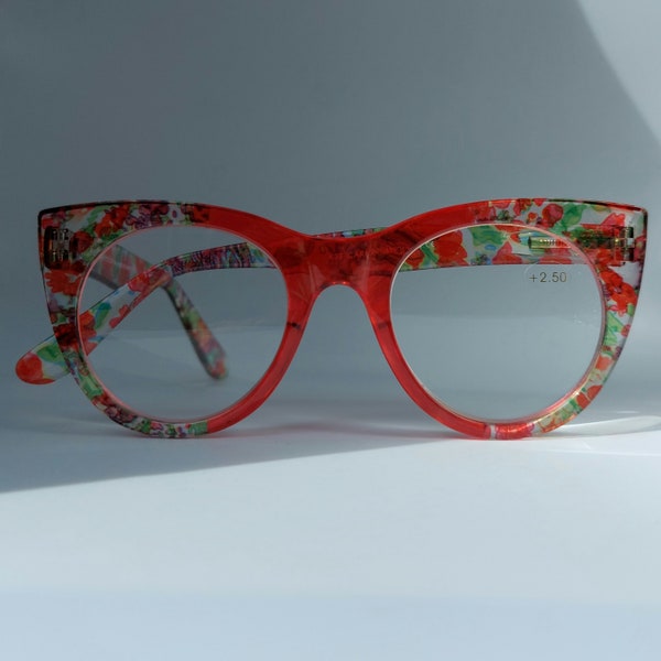 Bright Red Glasses - Etsy