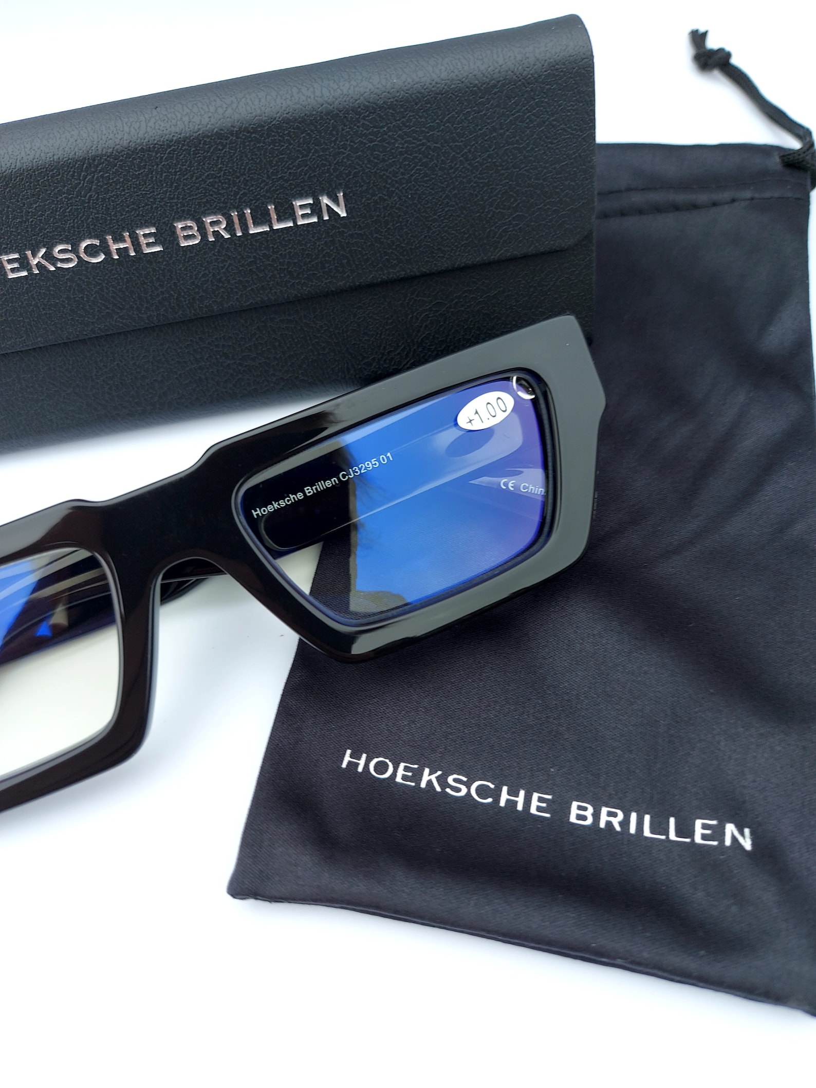 Brand New Collection Hoeksche Brillen, Black Reading Glasses With Blue ...