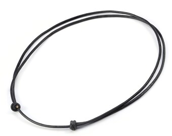 Leather Adjustable Knot Necklace - Etsy