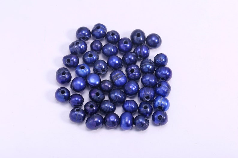 50pcs Royal Blue Natural Freshwater Pearls 9-10mm Size AA - Etsy