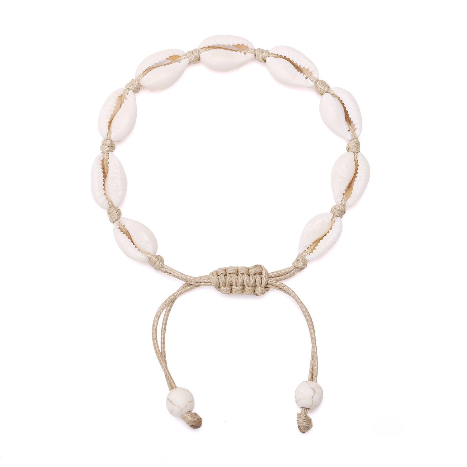 White Cowrie Shell Braceletbeach Braceletshell Bracelet | Etsy