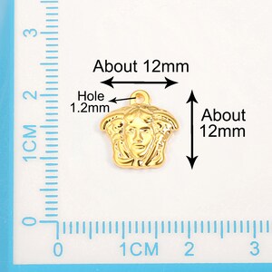 8pcs 18K Gold Plated Medusa Pendant, 12x12mm Greek Medusa Coin Charm ...