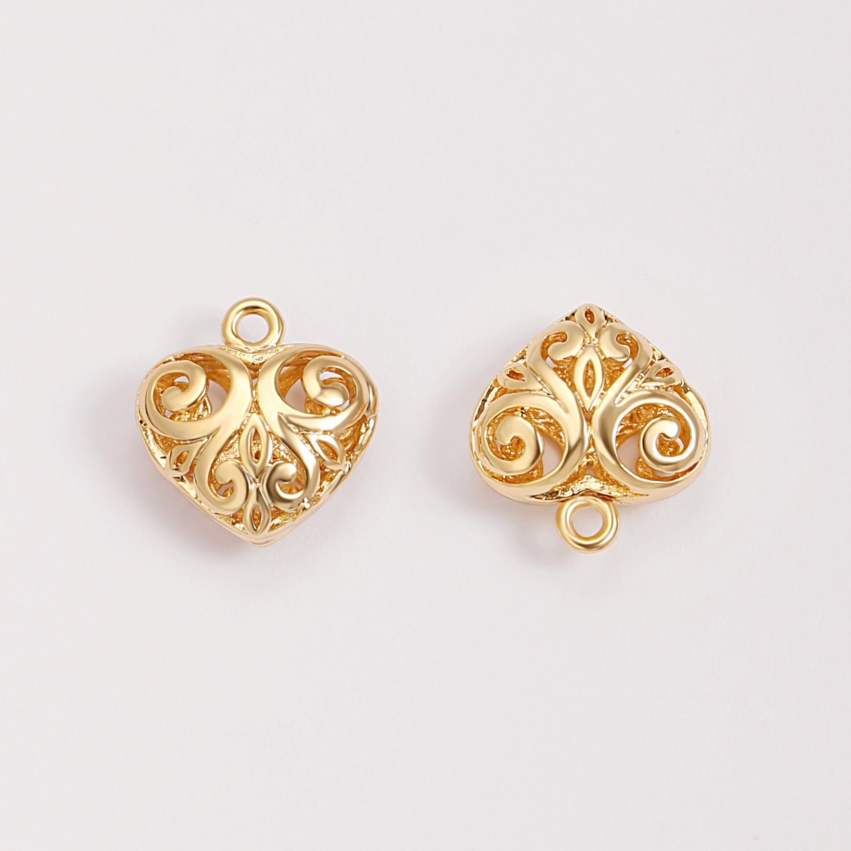 8pcs 18k Gold Plated Love Charm Bulkgold Heart - Etsy