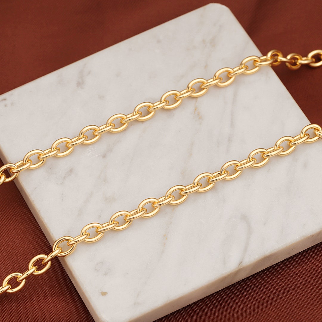 1meter3.2ft 18k Gold Round Filled Chain, Gold Plated Chain, Jewelry ...