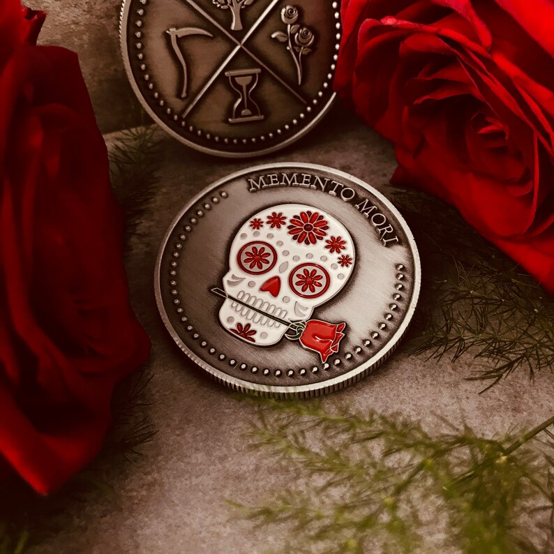 Memento Mori Coin for Stoics Carpe Diem Inc Free Coin Stand, Capsule ...