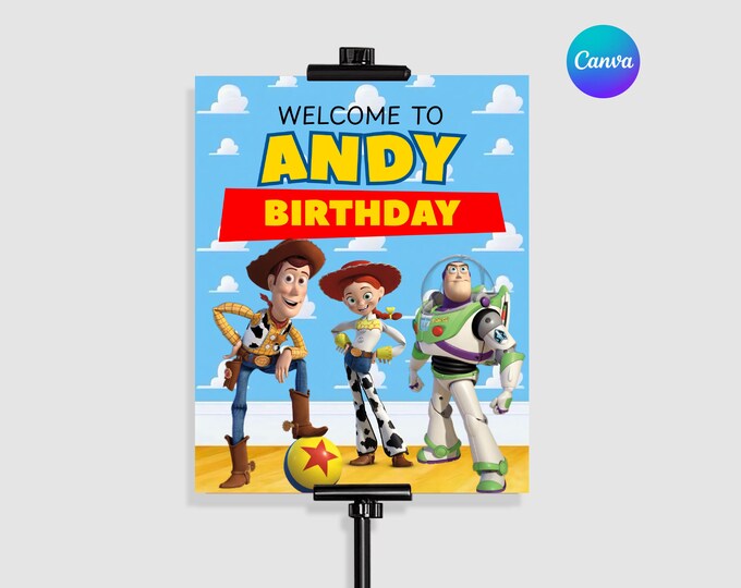 Toy Story Welcome Sign Template, Editable Sonic Birthday Easel Sign ...