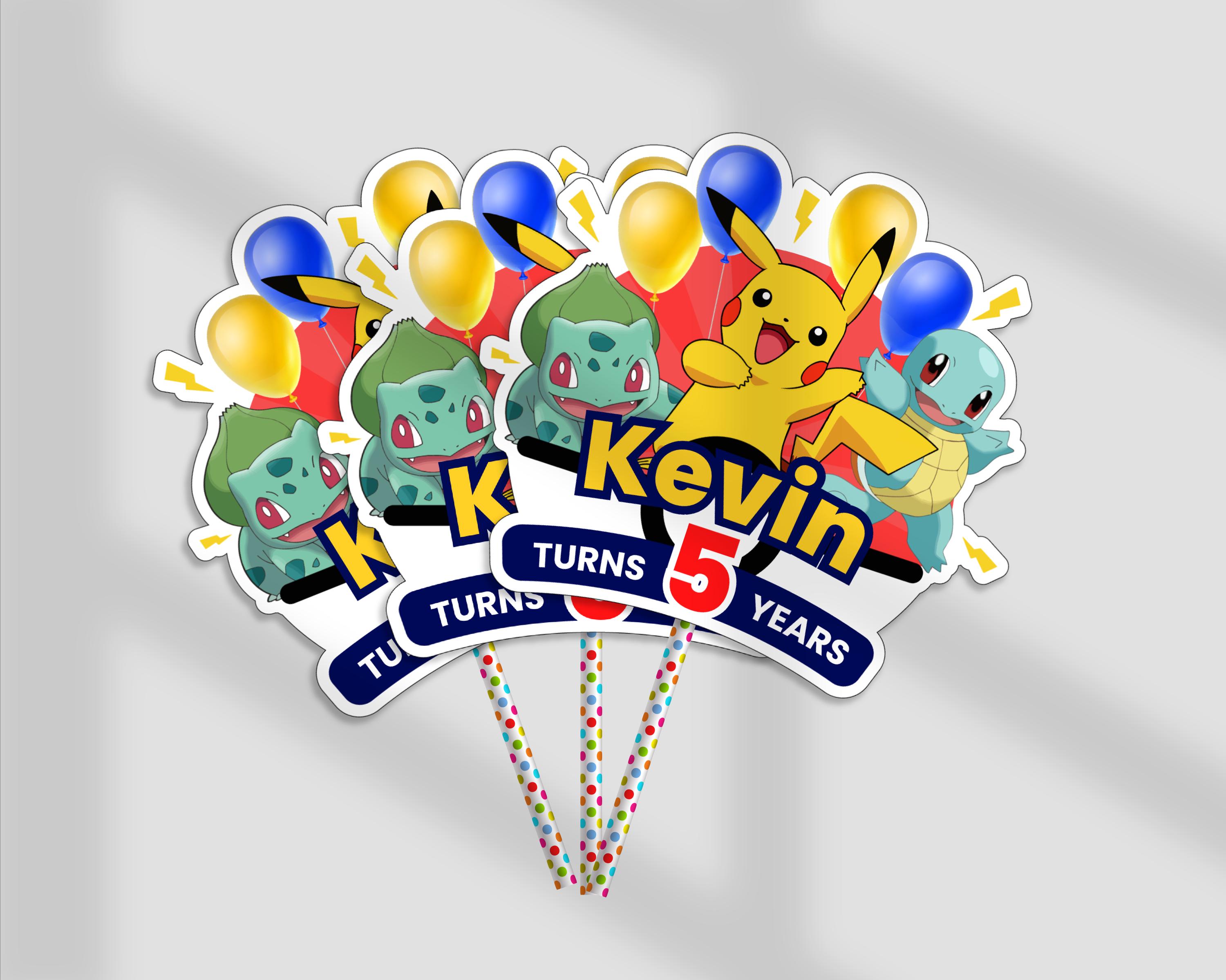 Pokemon Cake Topper Template, Birthday Party Decor (digital Download ...