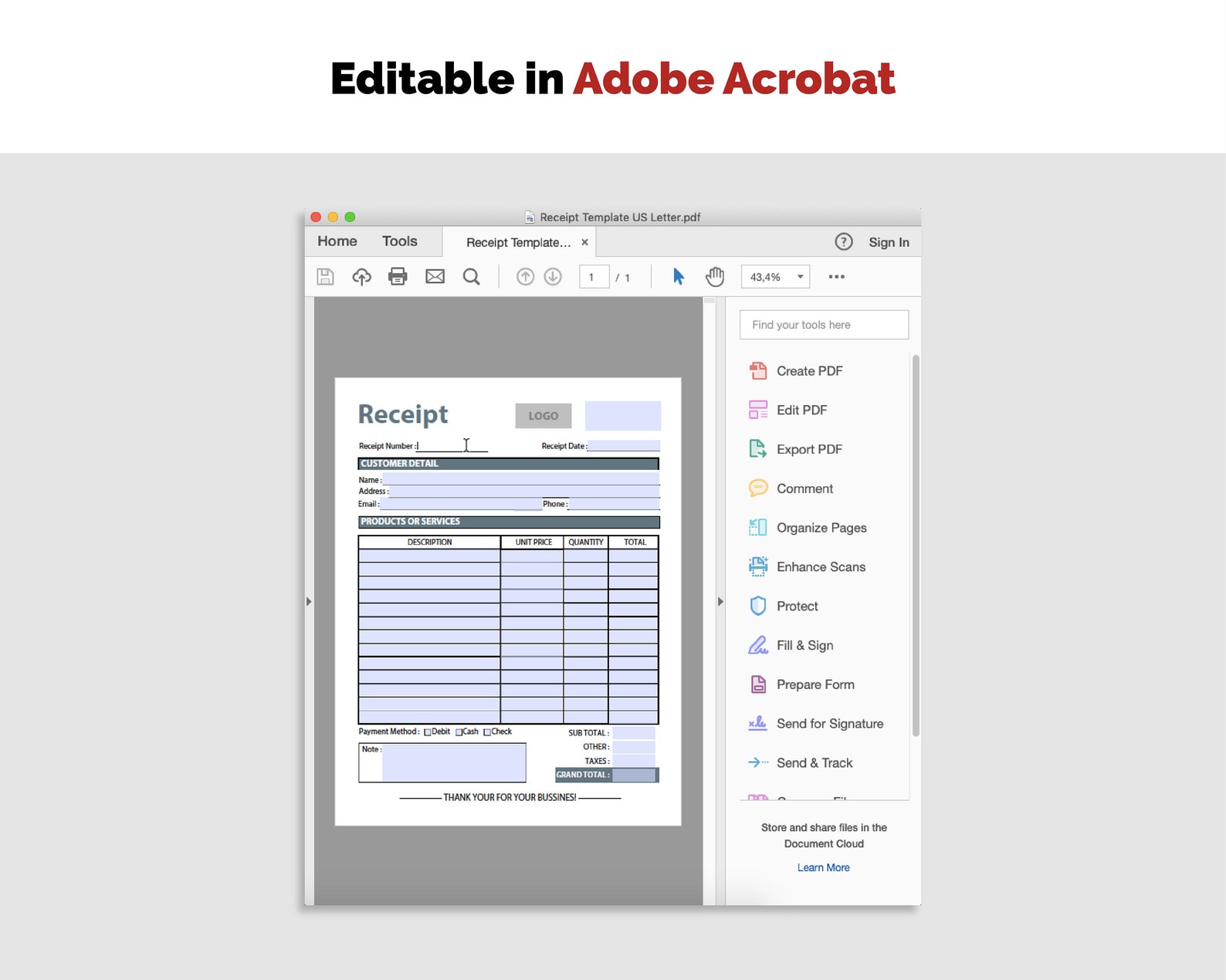 Receipt Template Receipt Form Customer Receipt Receipt - Etsy Australia