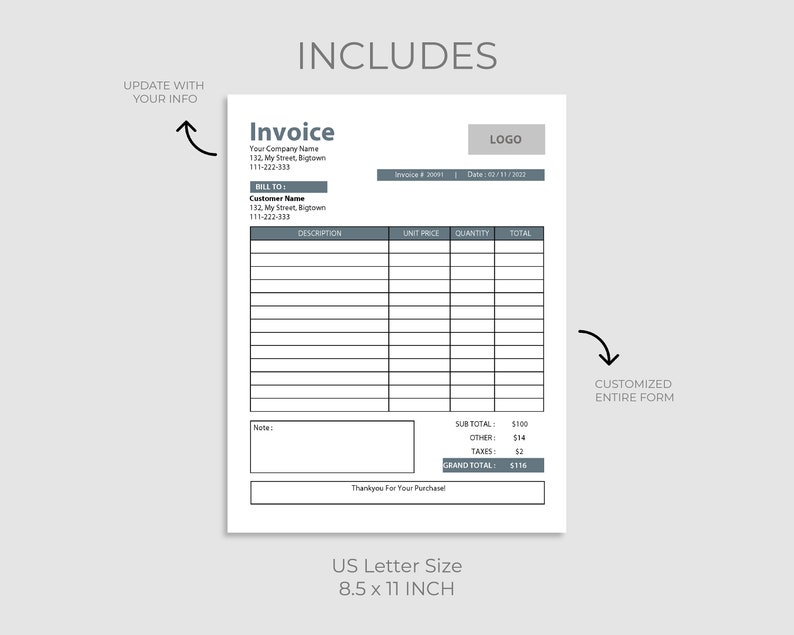 Editable Invoice Template, Invoice Word, Invoice Form, Bussines Invoice ...