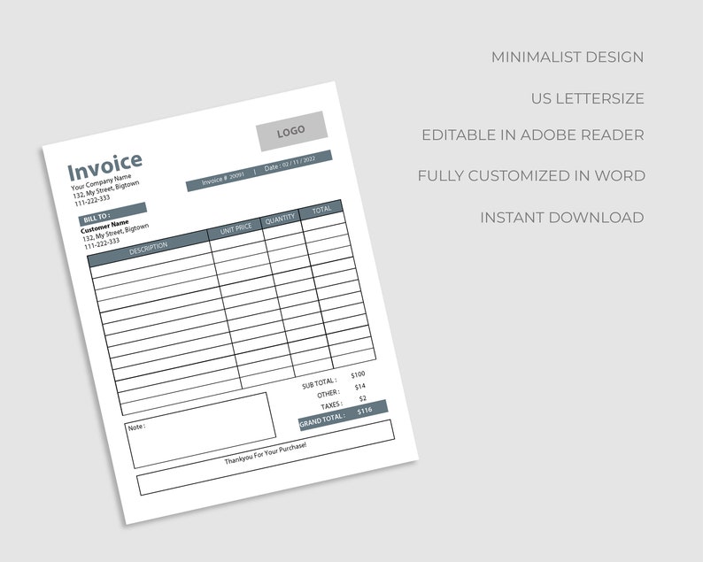 Editable Invoice Template, Invoice Word, Invoice Form, Bussines Invoice ...
