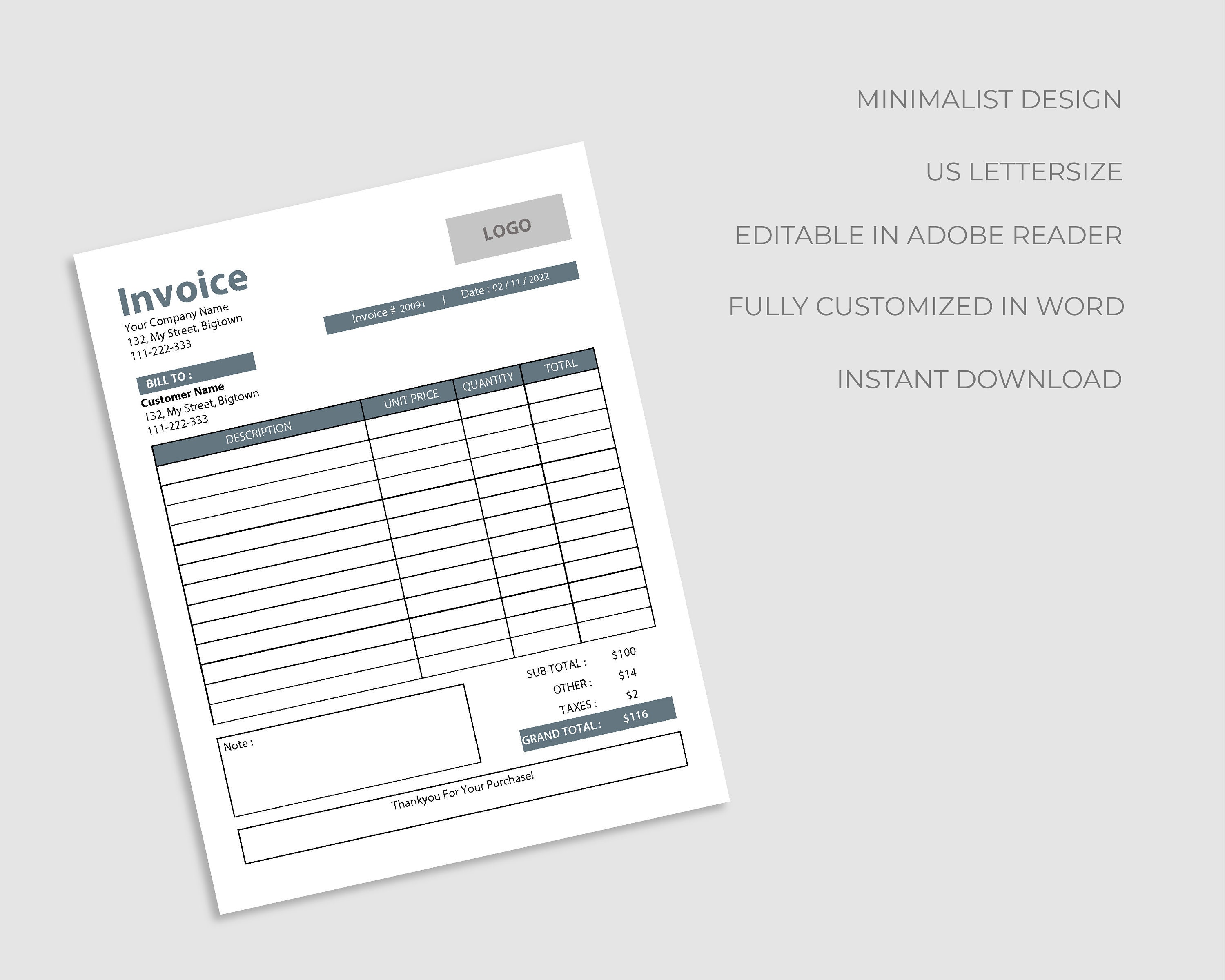 Editable Invoice Template, Invoice Word, Invoice Form, Bussines Invoice ...