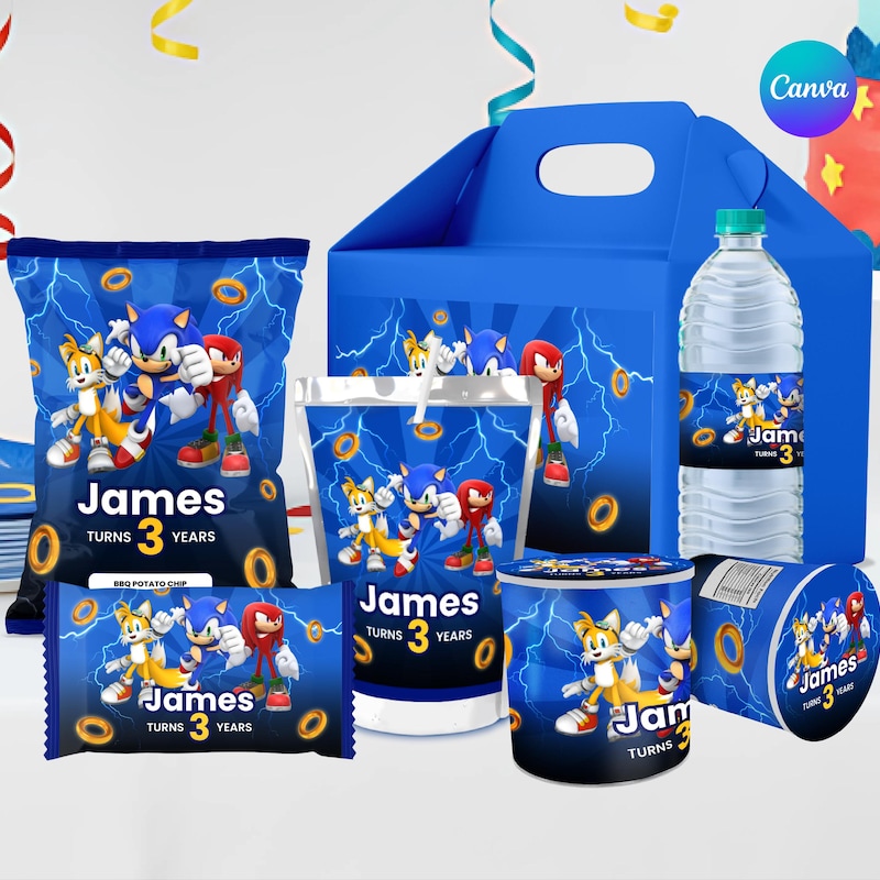 Birthday Sonic Chip Bags - Etsy