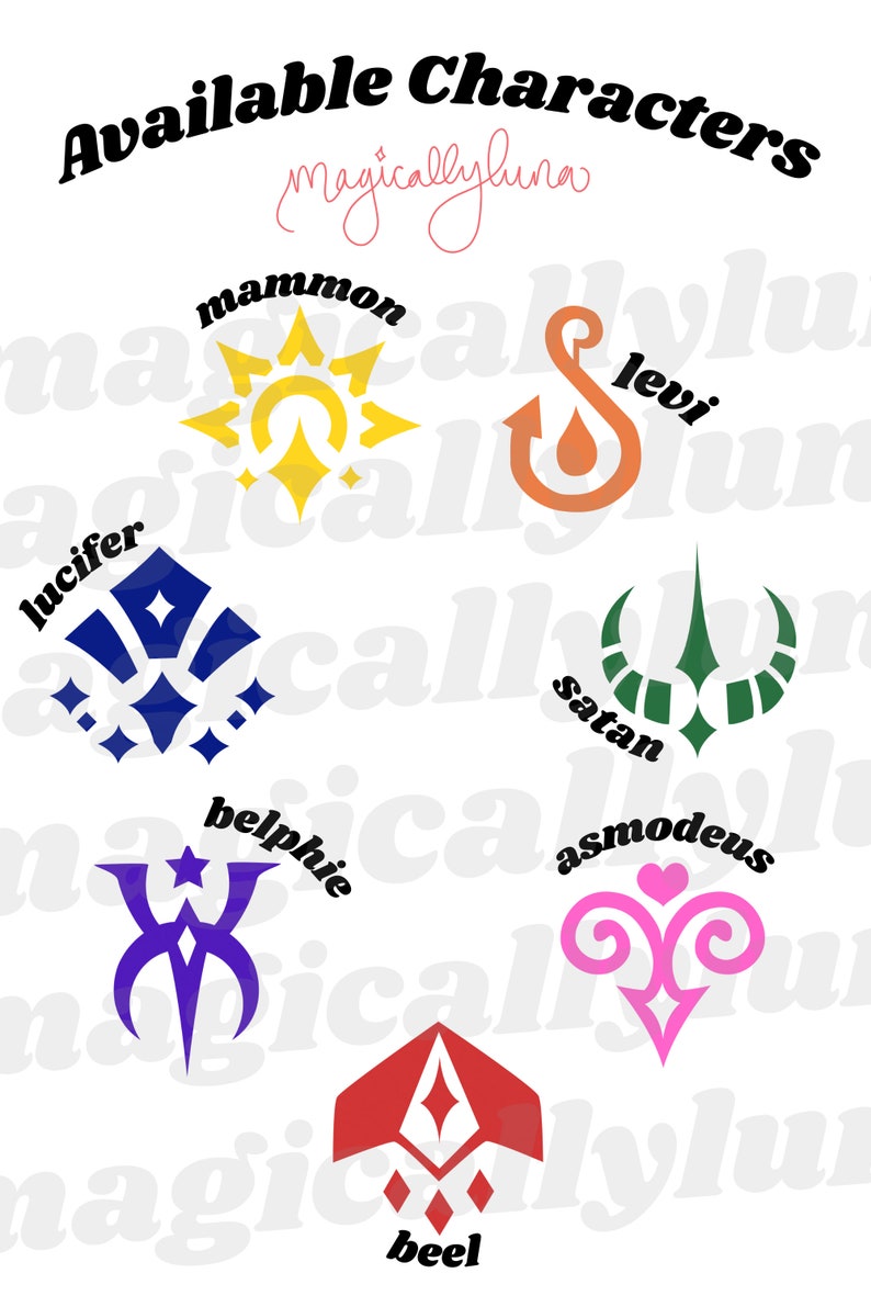 Obey Me Holographic Demon Brothers Sin Symbol Stickers - Etsy