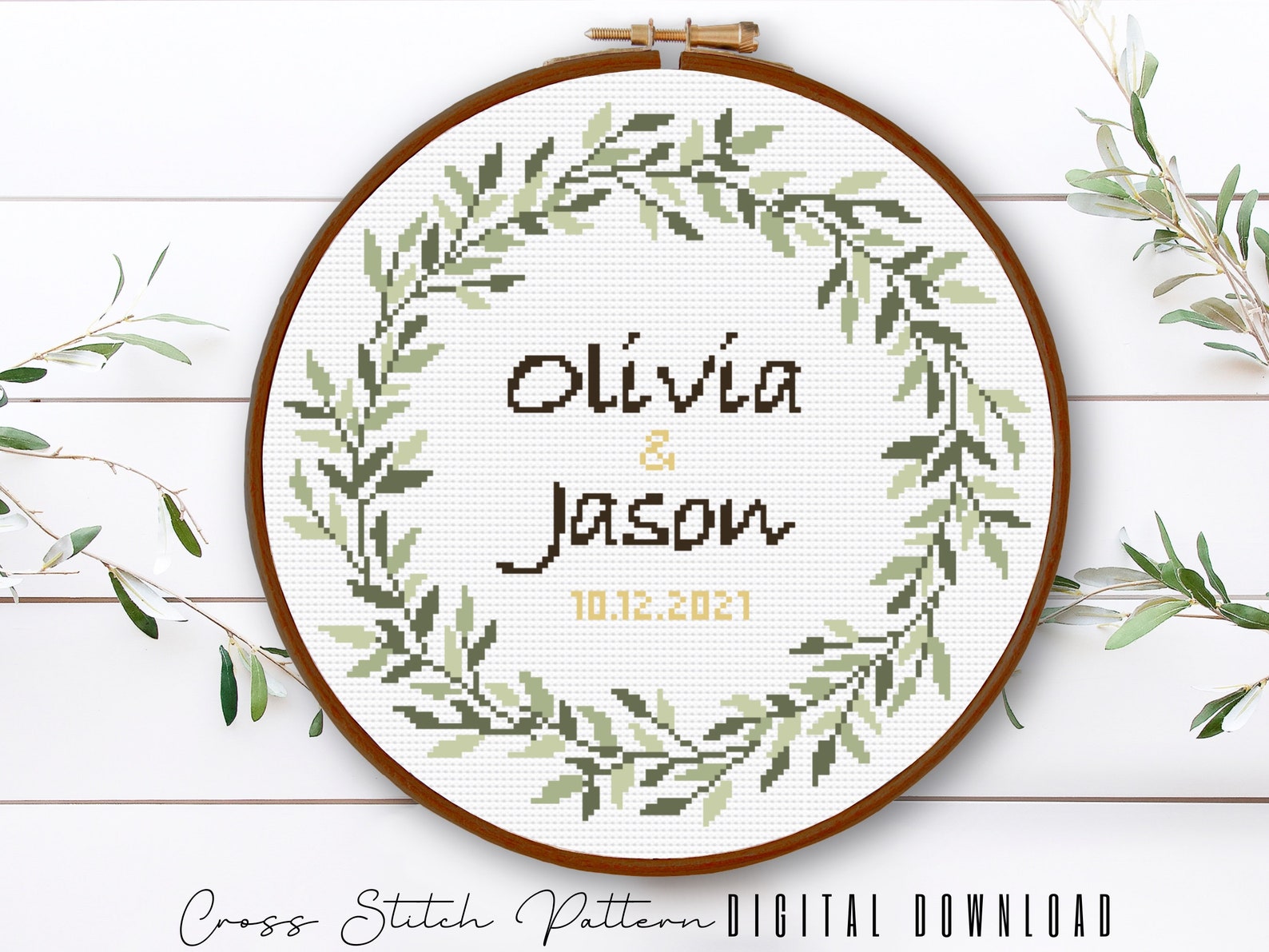 Wedding Modern Cross Stitch Pattern Personalized Counted - Etsy