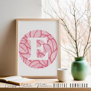 Letter E, Cross Stitch Alphabet Pattern, Modern Monogram, Counted Cross ...