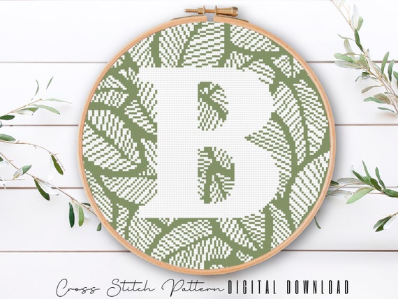 Letter B Cross Stitch Alphabet Pattern Modern Monogram | Etsy