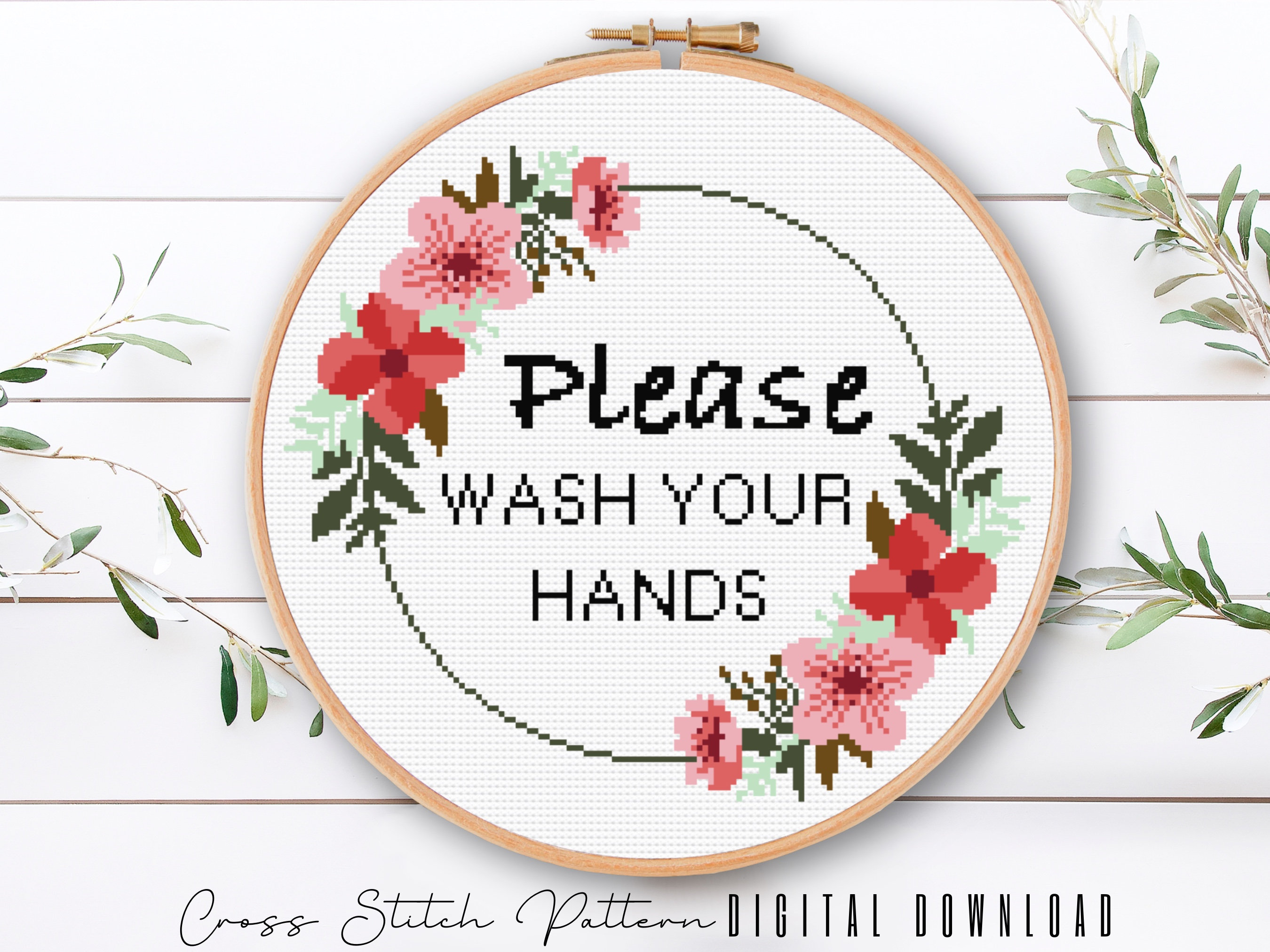 Wash Your Hands Cross Stitch Pattern Bathroom Cross Stitch - Etsy