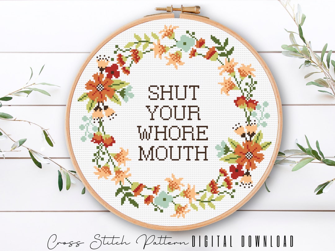 Floral Sassy Cross Stitch Pattern, Feminist Cross Stitch, Subversive ...