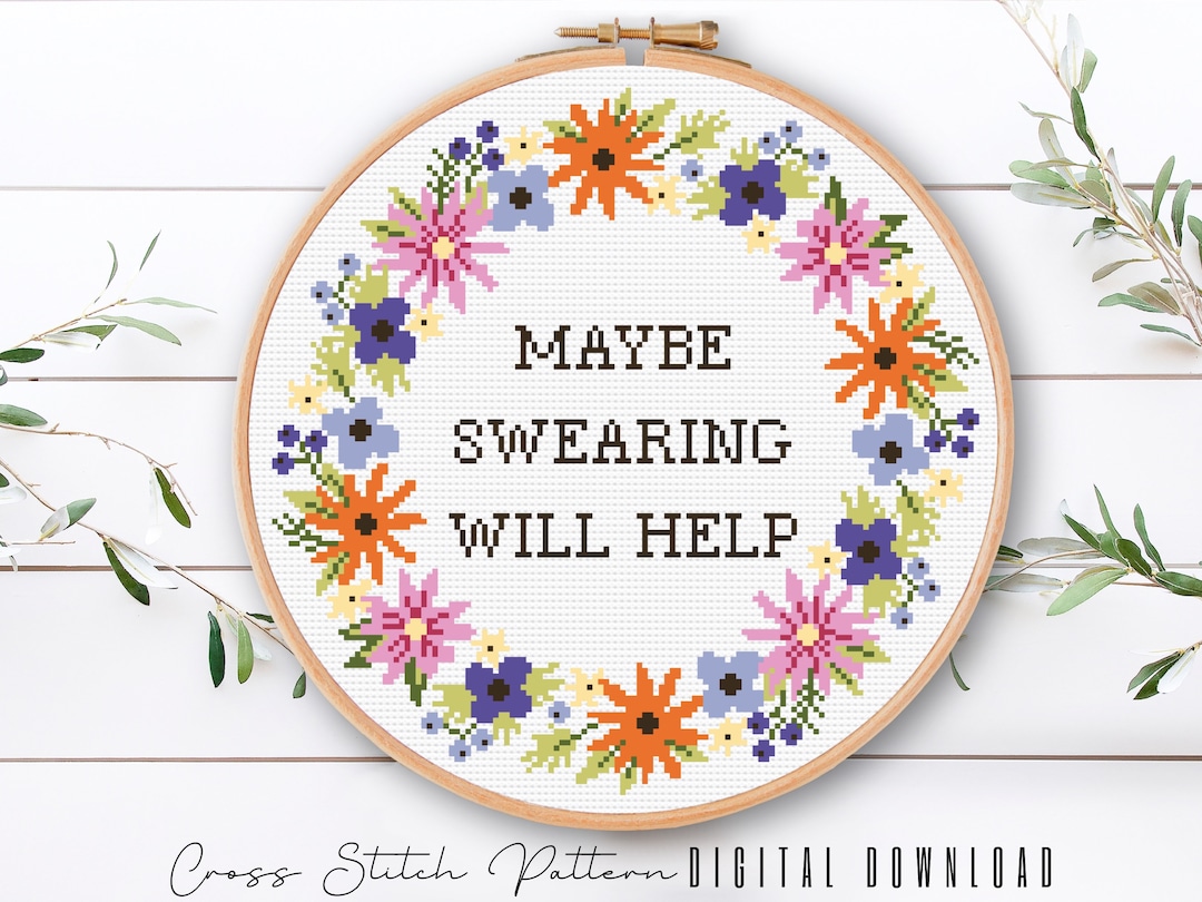 Floral Sassy Cross Stitch Pattern, Feminist Cross Stitch, Subversive ...