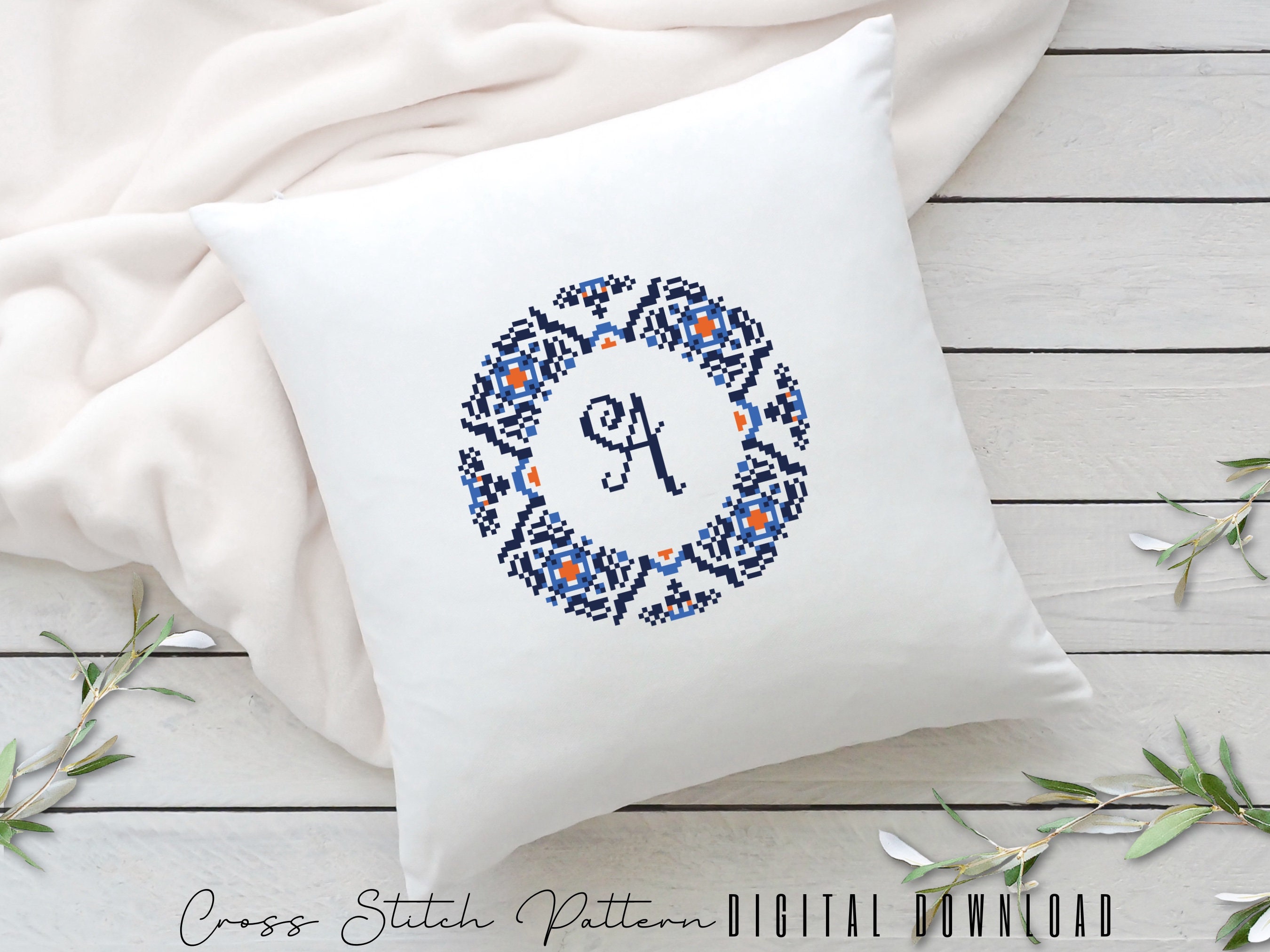 Monogram Cross Stitch Pattern Easy Counted Cross Stitch - Etsy