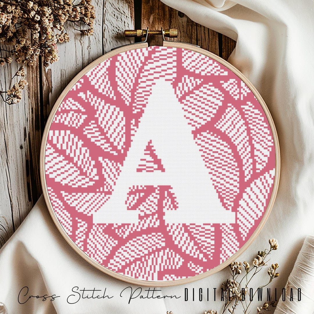 Letter A Cross Stitch Pattern: Modern Monogram Embroidery (digital ...