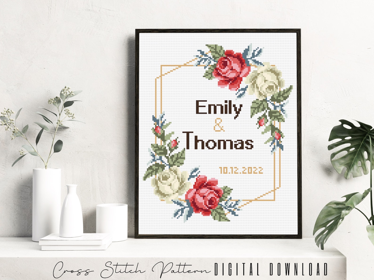 Wedding Modern Cross Stitch Pattern Personalized Counted - Etsy