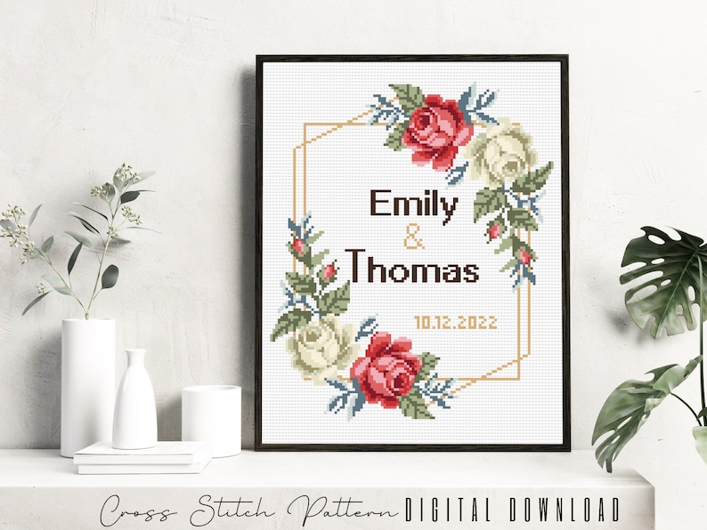 Wedding Modern Cross Stitch Pattern Personalized Counted - Etsy
