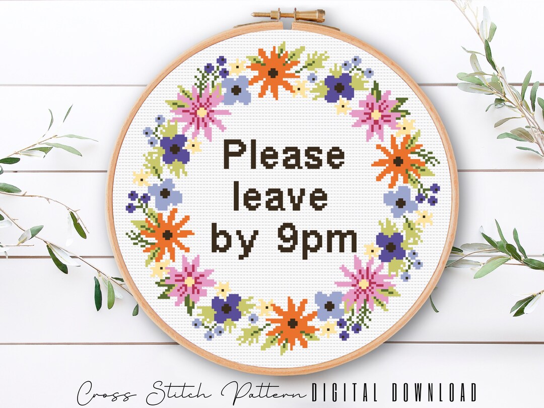 Floral Sassy Cross Stitch Pattern, Feminist Cross Stitch, Subversive ...