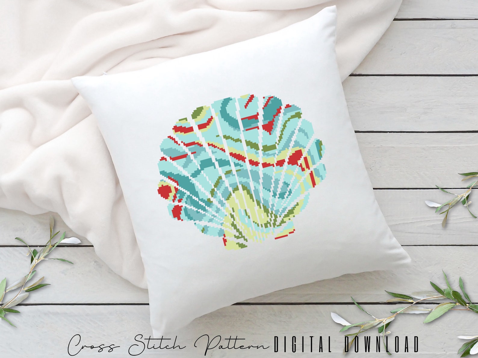 Modern Sea Life Cross Stitch Pattern Sea Shell Cross Stitch | Etsy