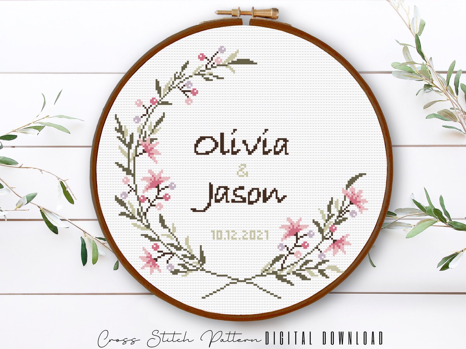 Wedding Modern Cross Stitch Pattern Personalized Counted - Etsy