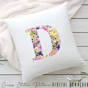 Letter D Cross Stitch Alphabet Pattern Modern Monogram - Etsy