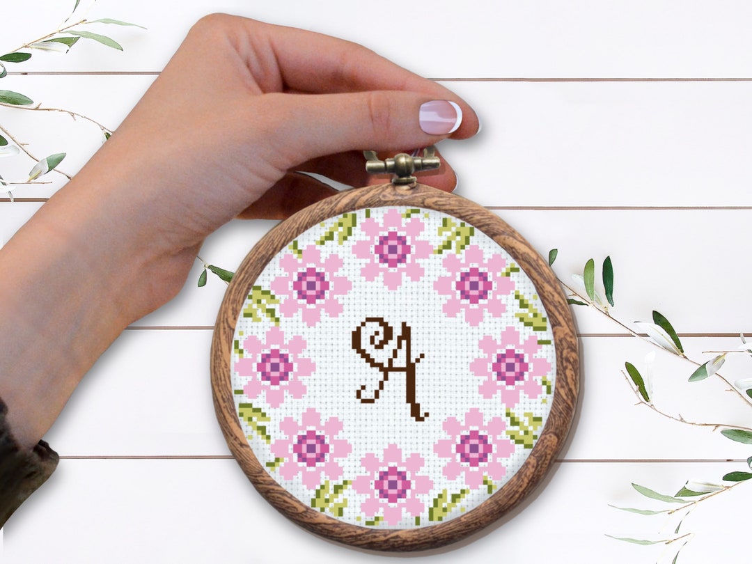 Monogram Cross Stitch Pattern: Easy Initial Embroidery (digital ...