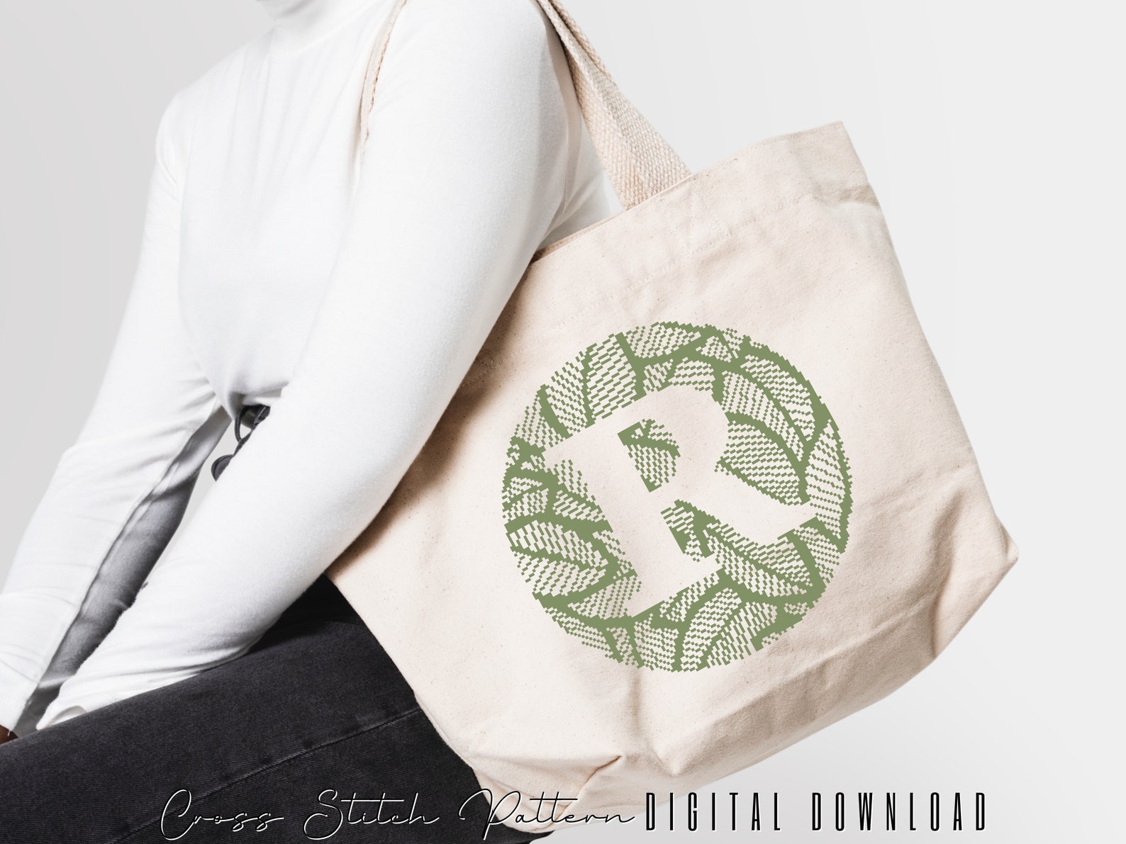 Letter R Cross Stitch Pattern: Modern Alphabet Monogram (digital ...