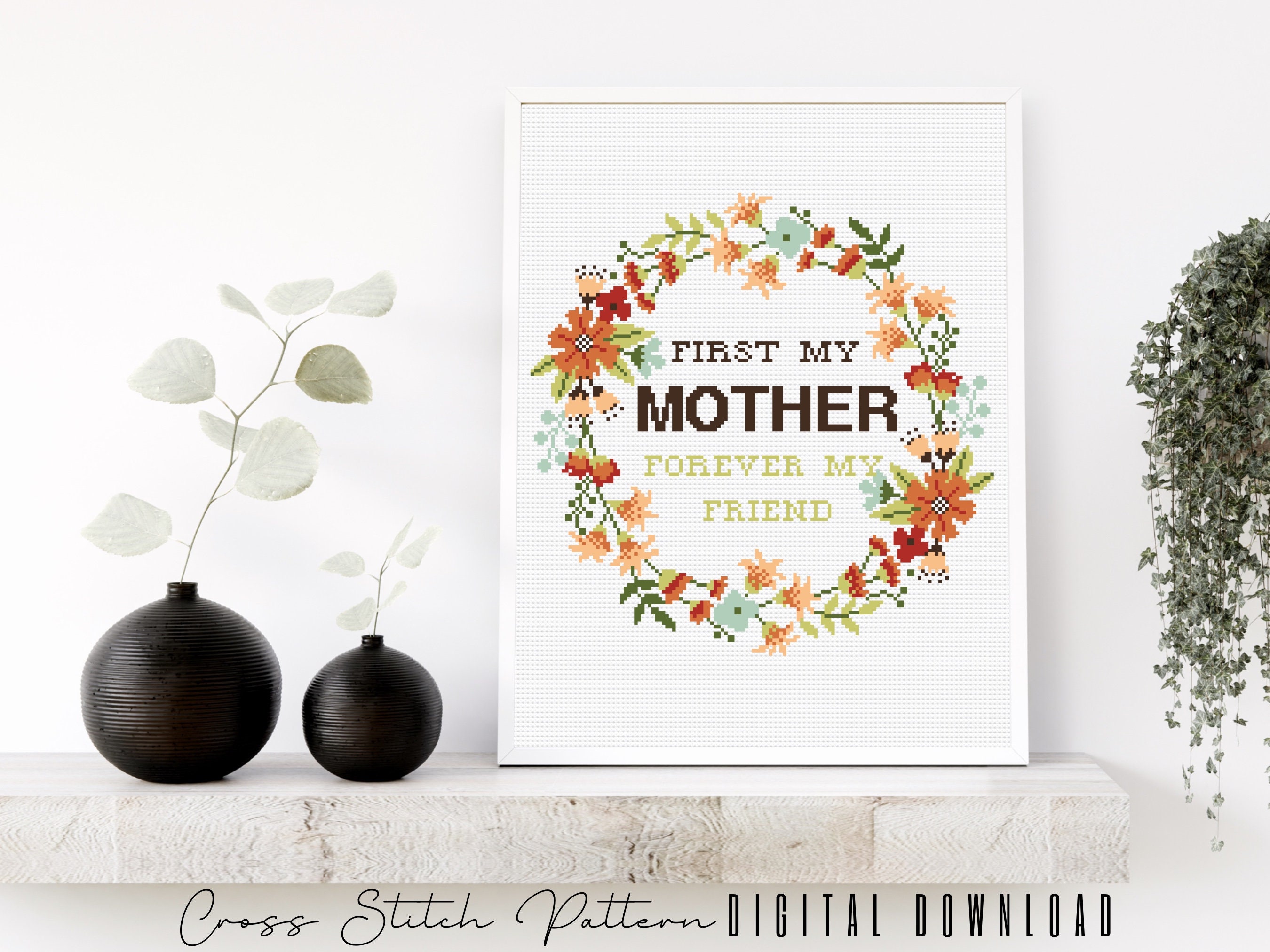 Mom Cross Stitch Pattern Mothers Day Gift Counted Cross - Etsy