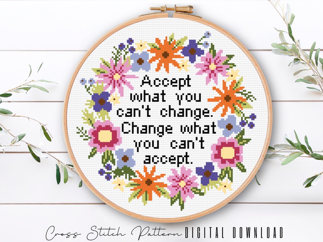 Inspirational Cross Stitch Pattern, Counted Cross Stitch Quote, Modern ...