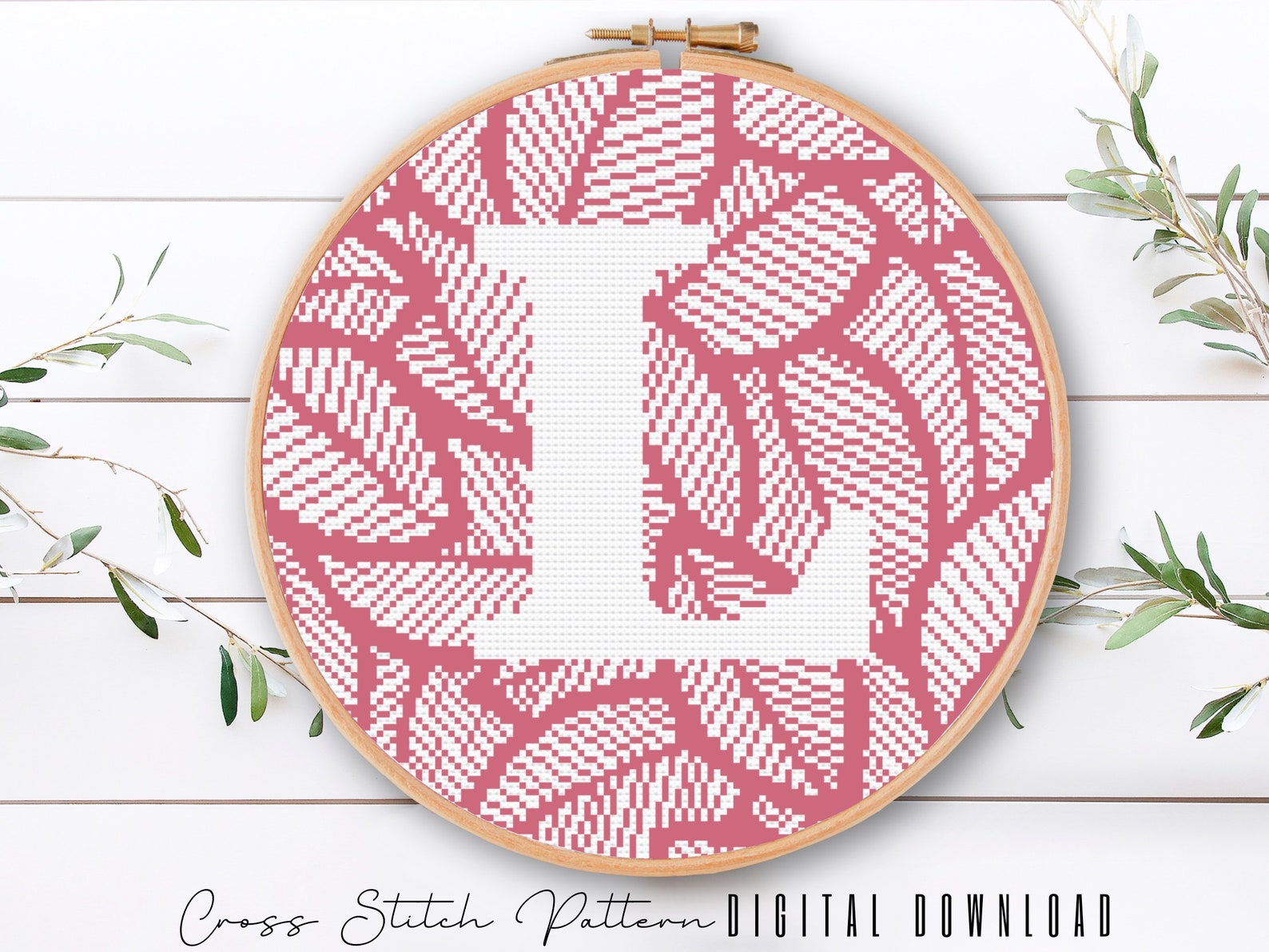 Letter L Cross Stitch Alphabet Pattern Modern Monogram - Etsy
