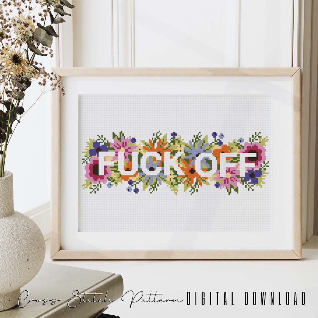Floral Sassy Cross Stitch Pattern, Feminist Cross Stitch, Subversive ...