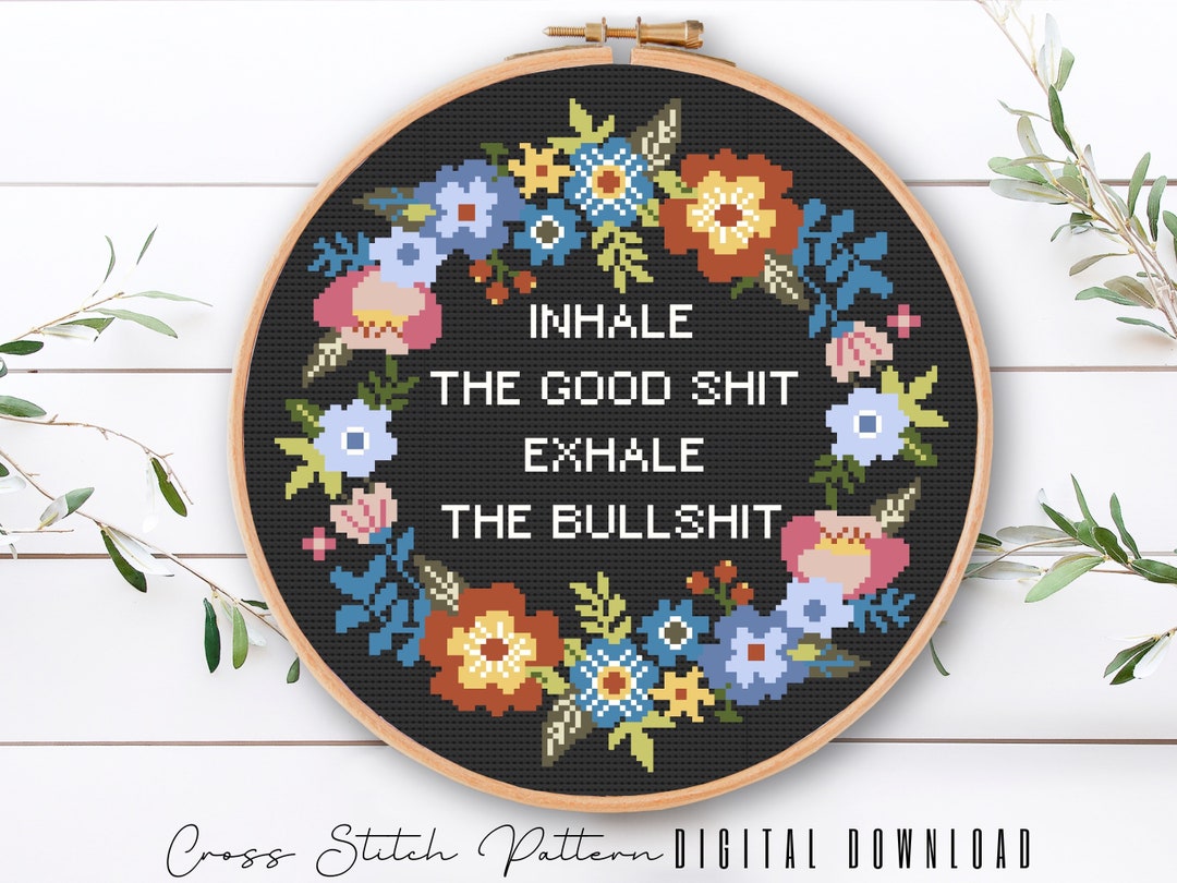 Floral Sassy Cross Stitch Pattern, Feminist Cross Stitch, Subversive ...