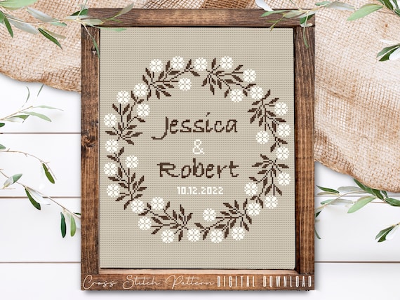 Wedding Modern Cross Stitch Pattern Personalized Counted - Etsy